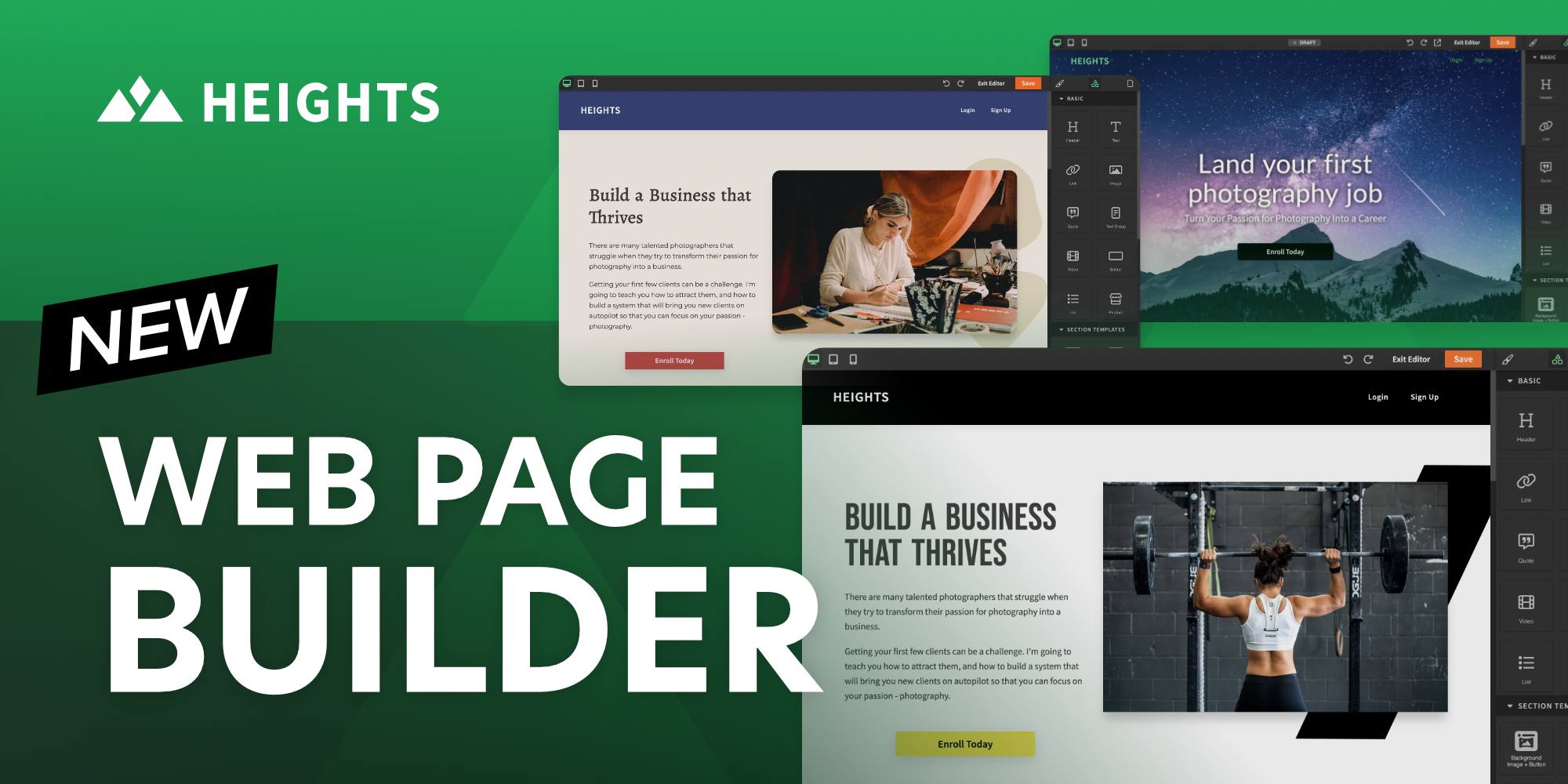 Introducing The Web Page Builder In Heights Platform How To Build A Website For Your Online 
